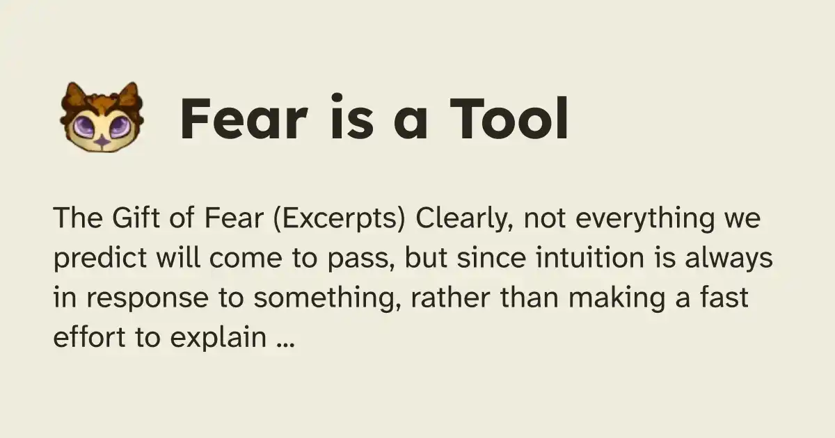 Fear is a Tool